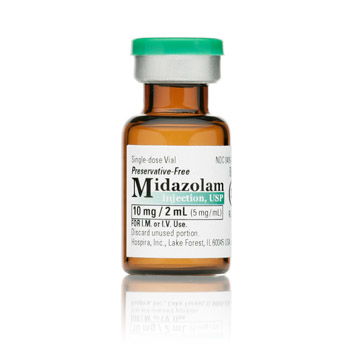 Midazolam 5mg/ mL 2 mL vial 10/bx CIV Pfizer - Wall Medical